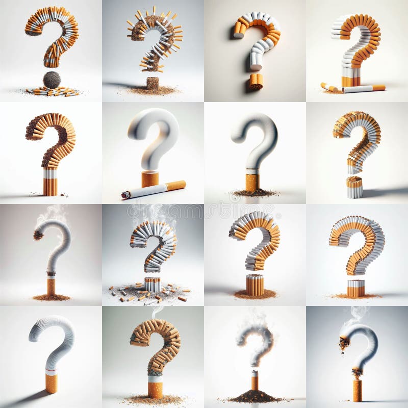 Compilation of Cigarettes Question Mark Stock Image - Image of smoker ...
