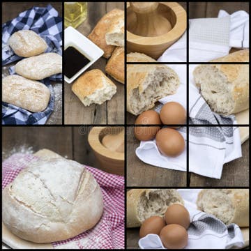 Compilation Collage of Fresh Bread Making Stages Stock Photo - Image of ...
