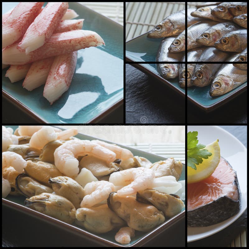 Compilation Collage of Fresh Food with a Theme Stock Photo - Image of ...