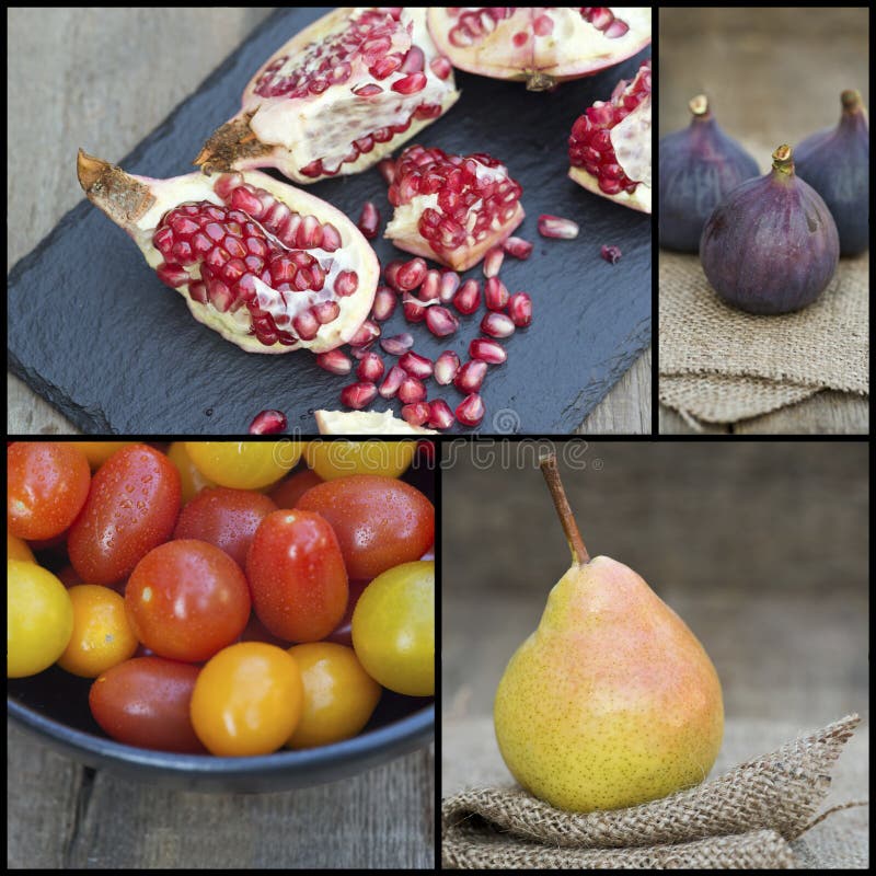 Compilation Collage of Fresh Fruit with Autumnal Theme Stock Photo ...