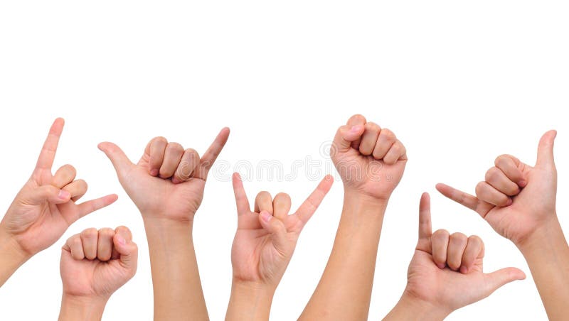 Compilation De Différents Signes De Main Photo stock - Image du couleur ...