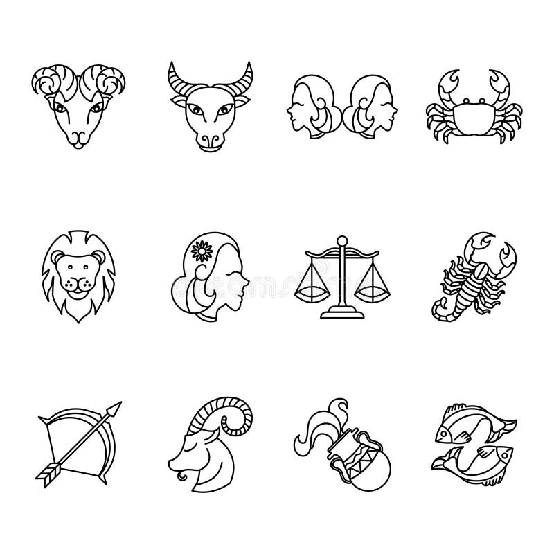 Compilation of Horoscope. Vector Illustration Decorative Design Stock ...