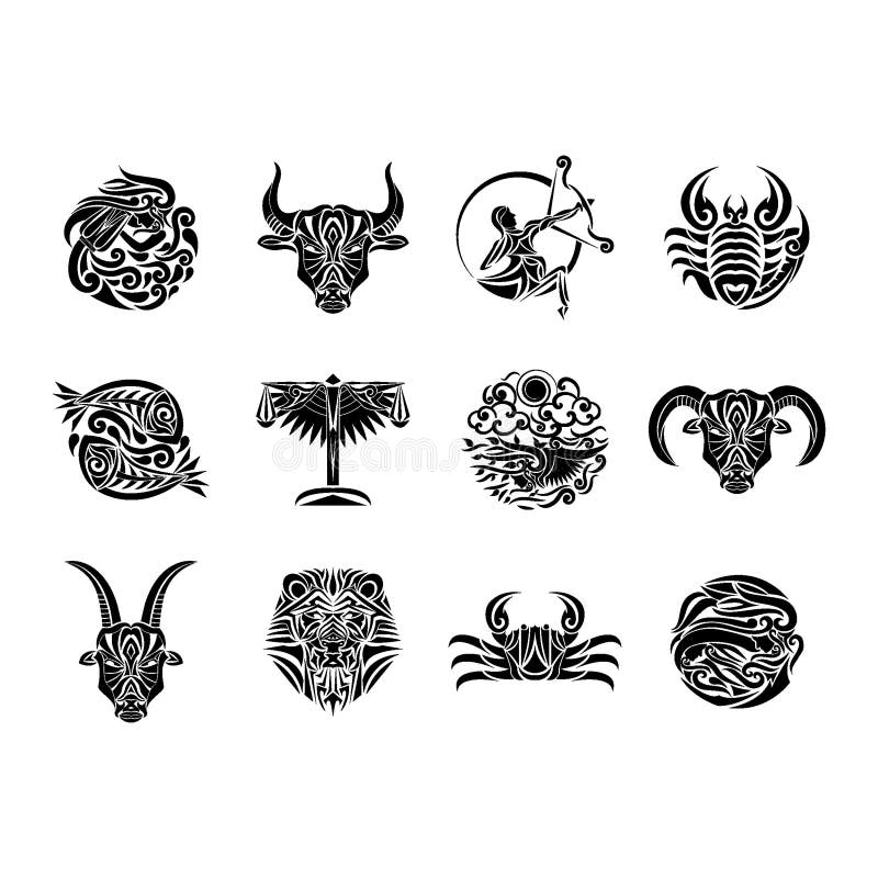 Compilation of Horoscope. Vector Illustration Decorative Design Stock ...