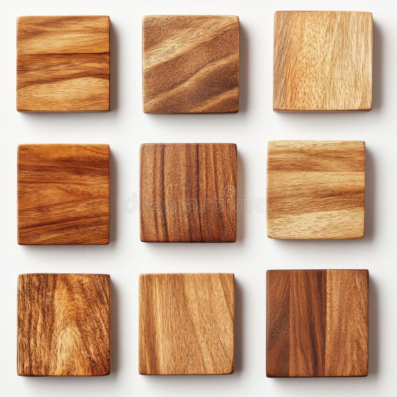 Compilation of Numerous Wood Types Presented in Square Tile Format ...