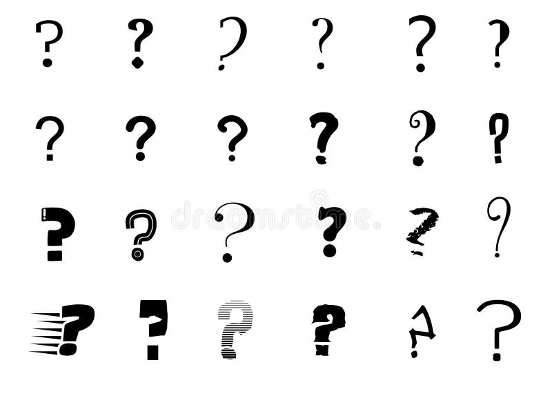 Compilation Question Mark Vector Black Icons on White Background Eps ...