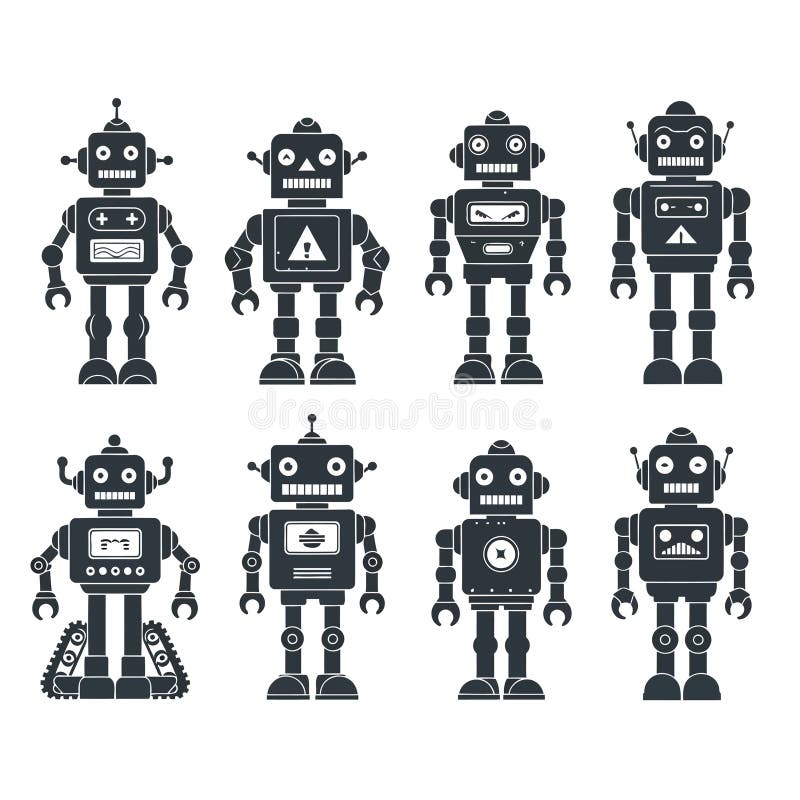 Classic Robot Designs Stock Illustrations – 185 Classic Robot Designs ...
