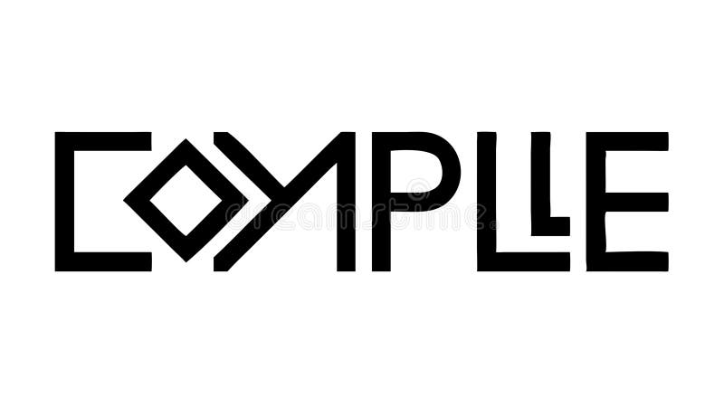 COMPILE Text Logo, Software Code Building Process, Vector Design ...