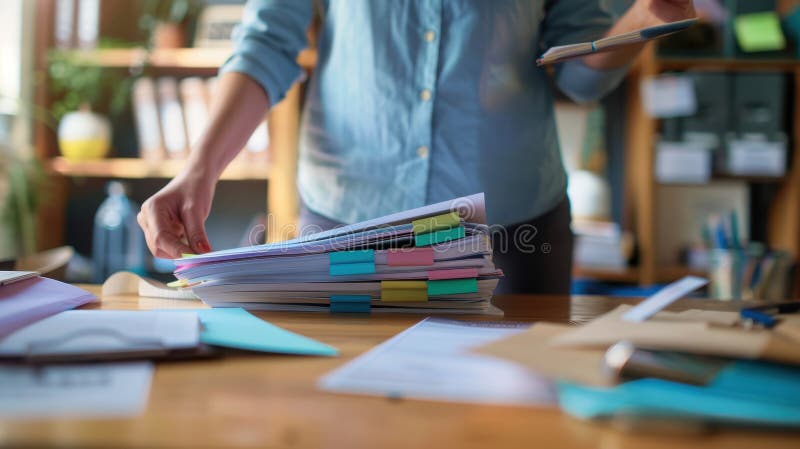 The Compiled Office Documents.AI Generated Image Stock Image - Image of ...