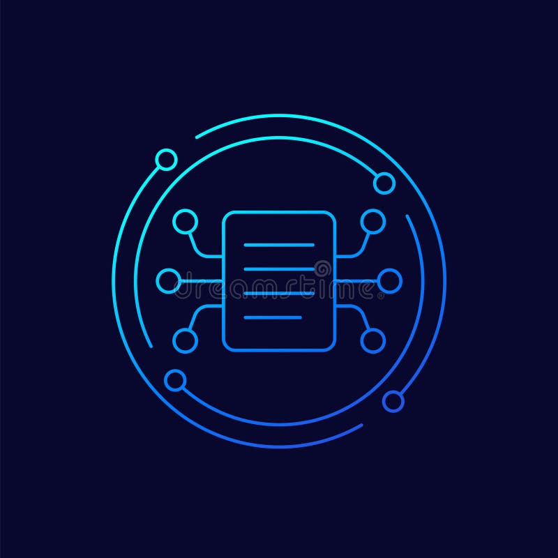 Compiling Data Icon, Linear Design Stock Vector - Illustration of data ...
