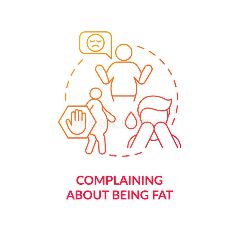 Complaining about Being Fat Red Gradient Concept Icon Stock Vector ...