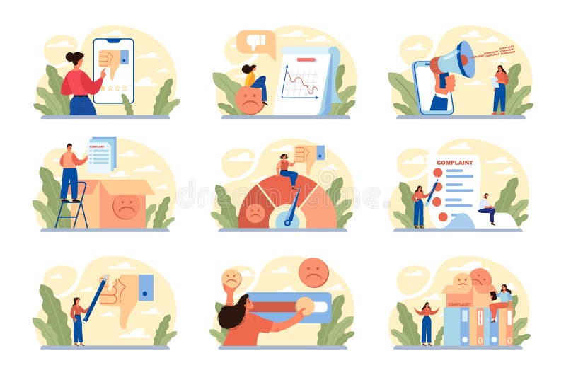 Complaint Concept Set. Dissatisfaction of Product or Service, Stock ...