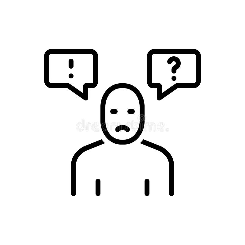 Black Line Icon Complaint, Grievance and Accusation Stock Illustration ...