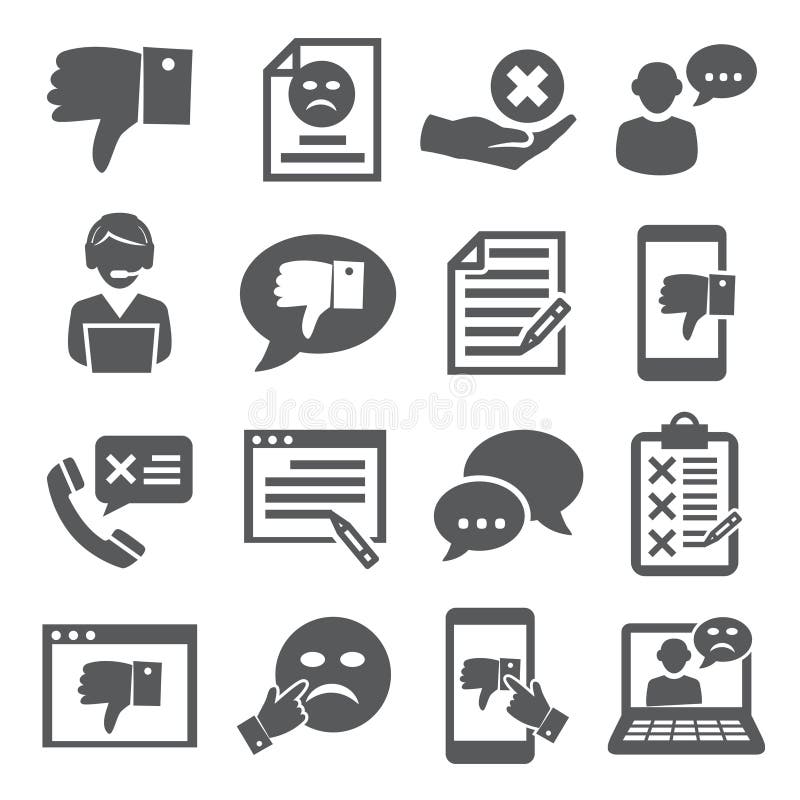 Complaint Icons Set on White Background Stock Vector - Illustration of ...