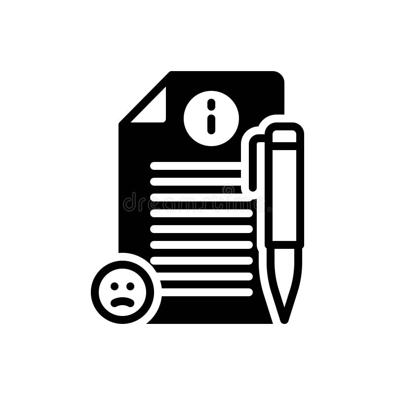 Black Solid Icon for Complaints, Grievance and Accusation Stock Vector ...