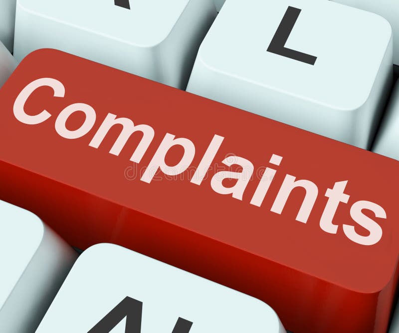 Complaints Key Shows Complaining or Moaning Online Stock Photo - Image ...