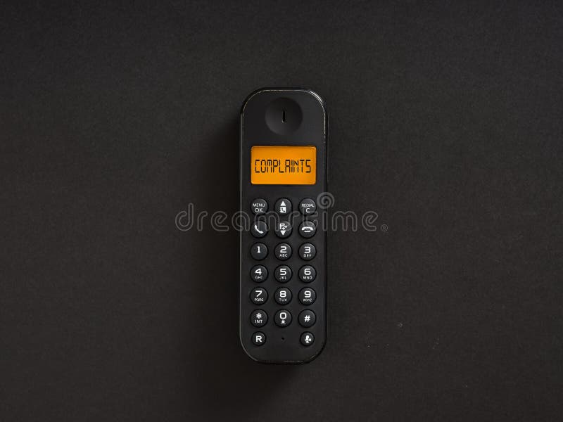 Complaints Showing on Phone Display on Black Background Stock Image ...