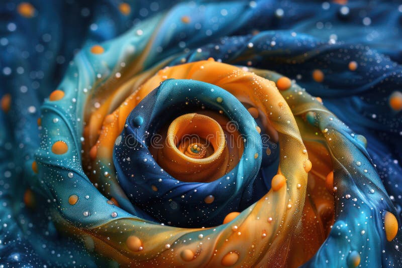 Complementary Circles: Abstract Batik Spiral Swirl Textile Pattern in ...