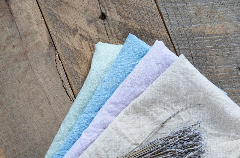 Stack of Complementary Pastel Colors of Cotton Fabric Stock Photo ...