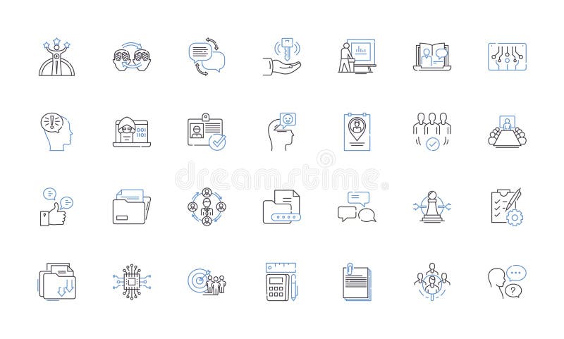 Complementary Duo Line Icons Collection. Harmony, Sync, Balance ...