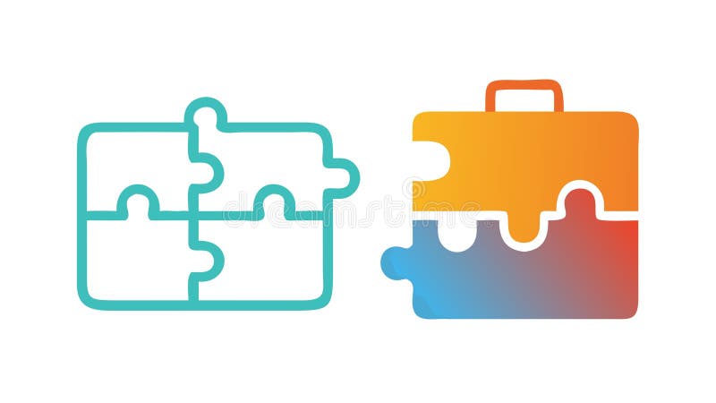 Complementary Puzzle Pieces, Vibrant Connection, Vector Design ...