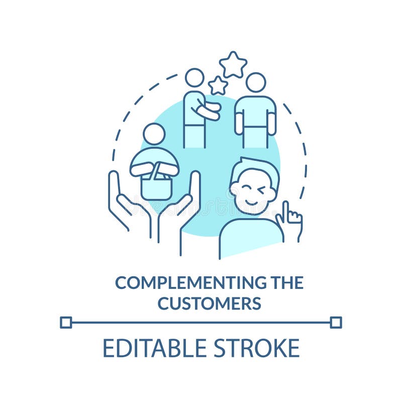 Complementing Customers Turquoise Concept Icon Stock Vector ...