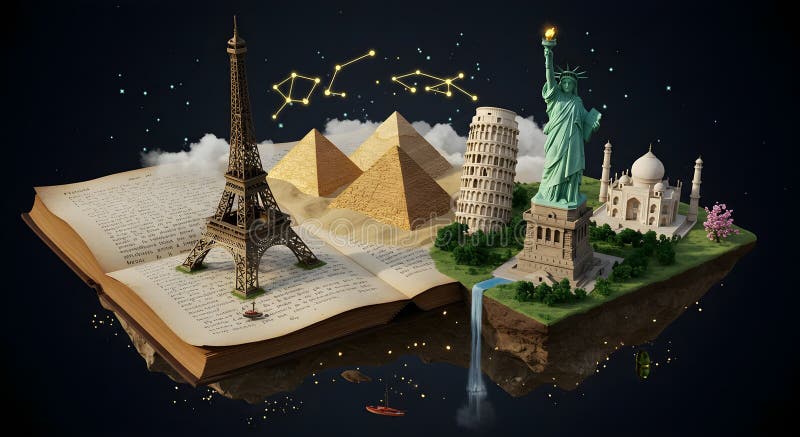 Complete Background of World Landmarks Stock Photo - Image of christmas ...