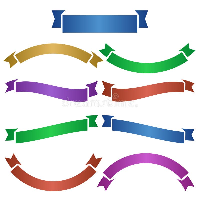 Complete Set of Banners and Ribbons Stock Vector - Illustration of ...