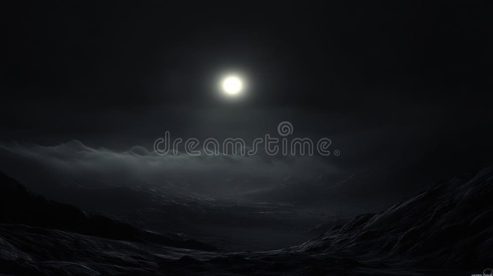 Complete Blackness with a Single Faint Light Stock Image - Image of ...