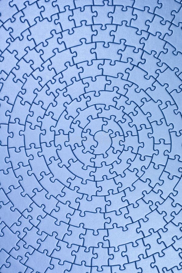 Complete blue jigsaw stock illustration. Illustration of meeting - 526844