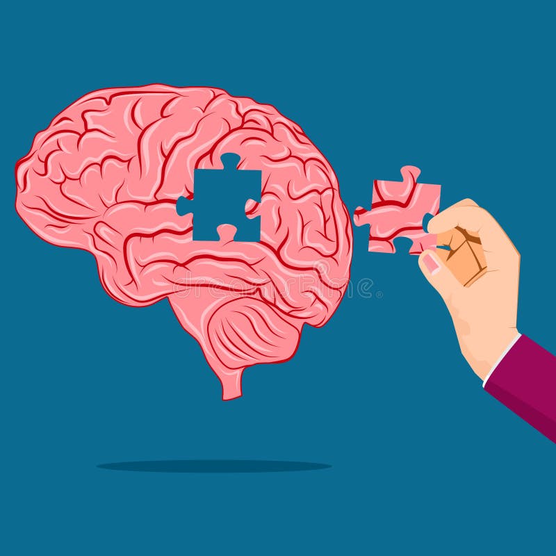 Complete the Brain Puzzle Jigsaw Puzzle. Vector Illustration Stock ...