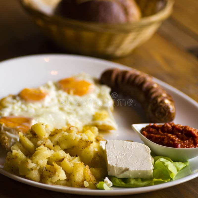 Complete Egg Breakfast (close Portrait View) Stock Image - Image of ...