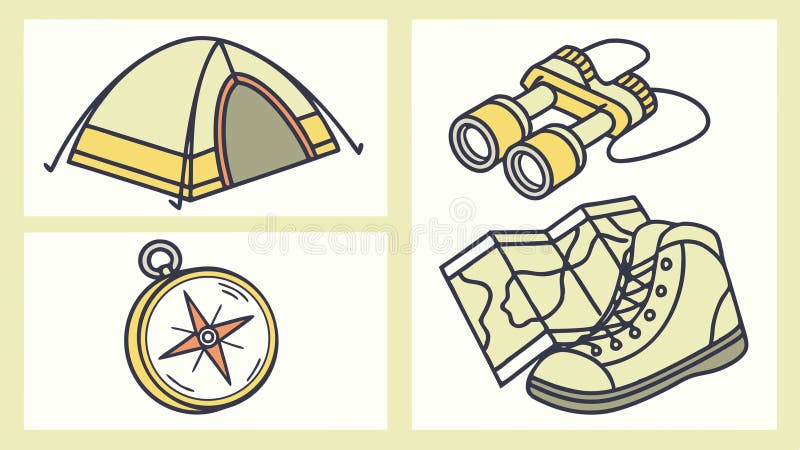 Complete Camping Adventure Gear Set Vector, Vector Design Generative AI ...