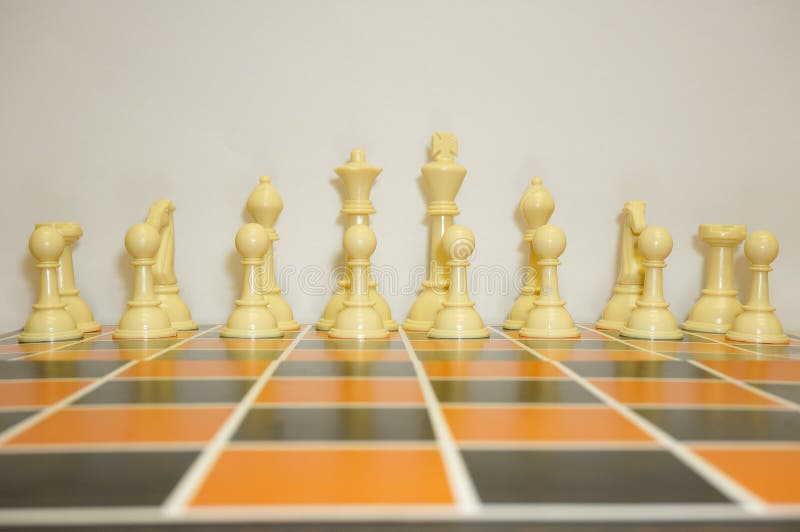Complete Chess Pieces on Game Board Stock Photo - Image of bishop ...