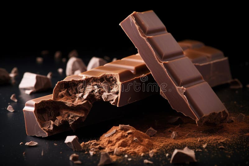 A Complete Chocolate Bar and a Half-eaten One Side by Side Stock Image ...
