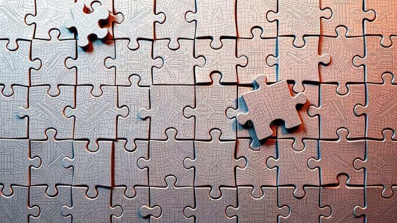 Almost Complete Colorful Jigsaw Puzzle Background a Missing Piece Adds ...