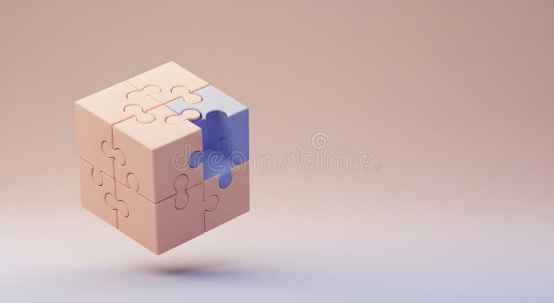Almost Complete Cube Puzzle: Solution Concept Stock Illustration ...