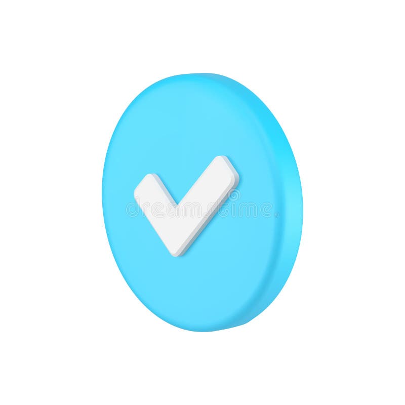 Complete Done Checkmark Blue Circle Button Acceptance Confirmation ...