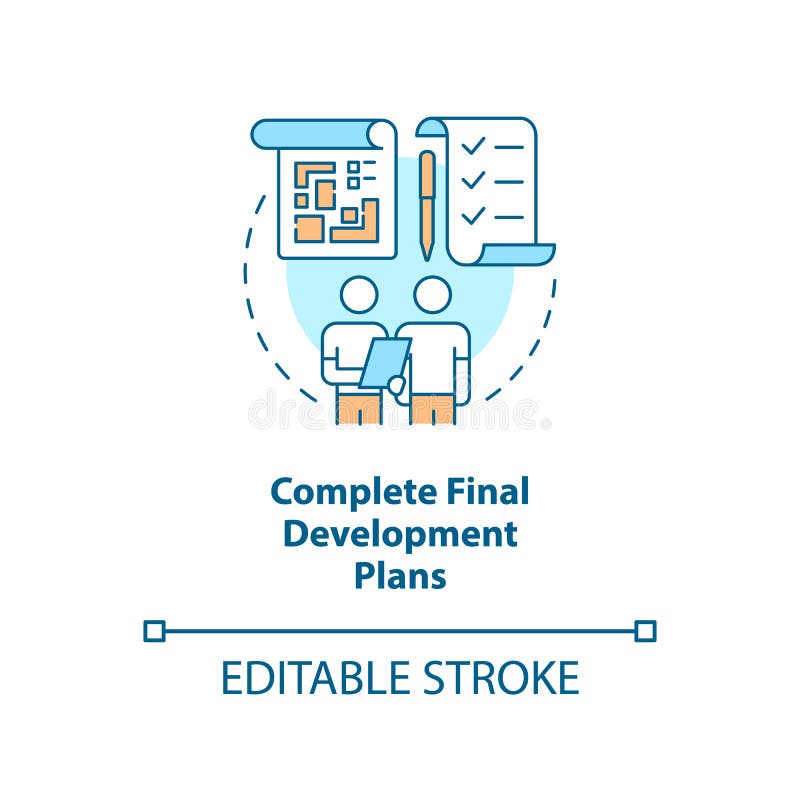 Complete Final Development Plans Concept Icon Stock Vector - Illustration of final, commitment ...