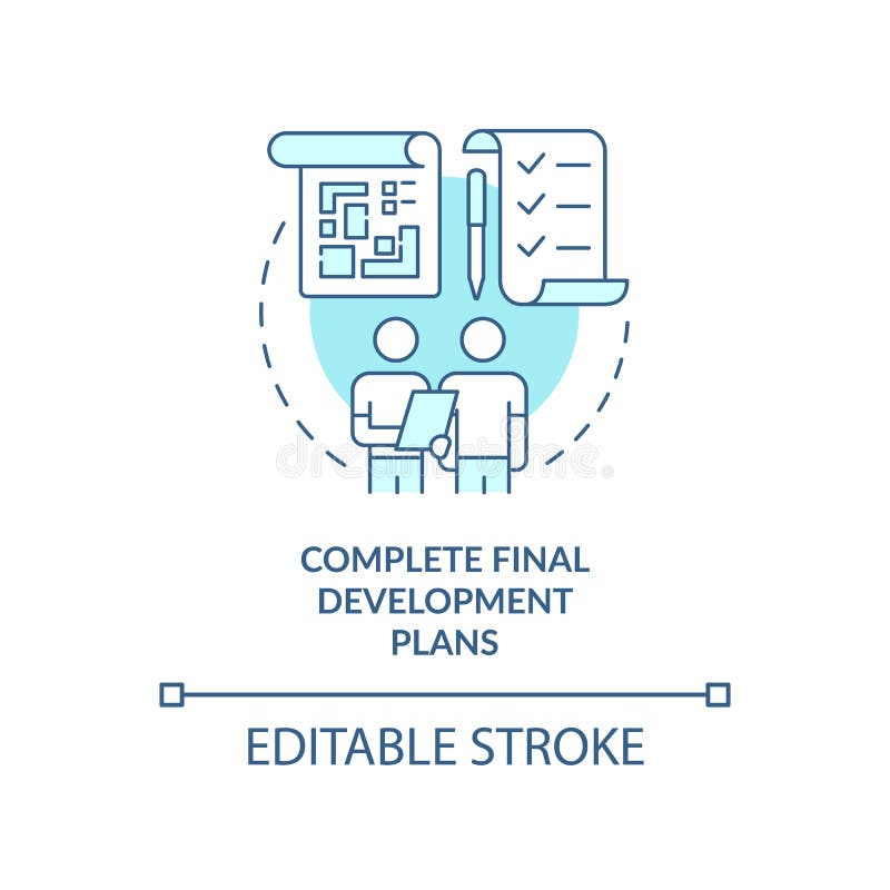 Complete Final Development Plans Turquoise Concept Icon Stock ...