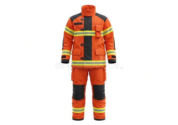 High-visibility Orange Firefighter Suit with Reflective Strips for ...