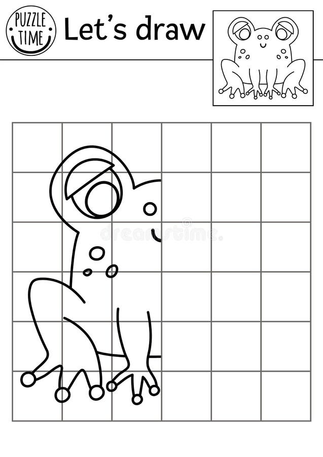 Complete the Frog Picture. Vector Forest Drawing Practice Worksheet ...