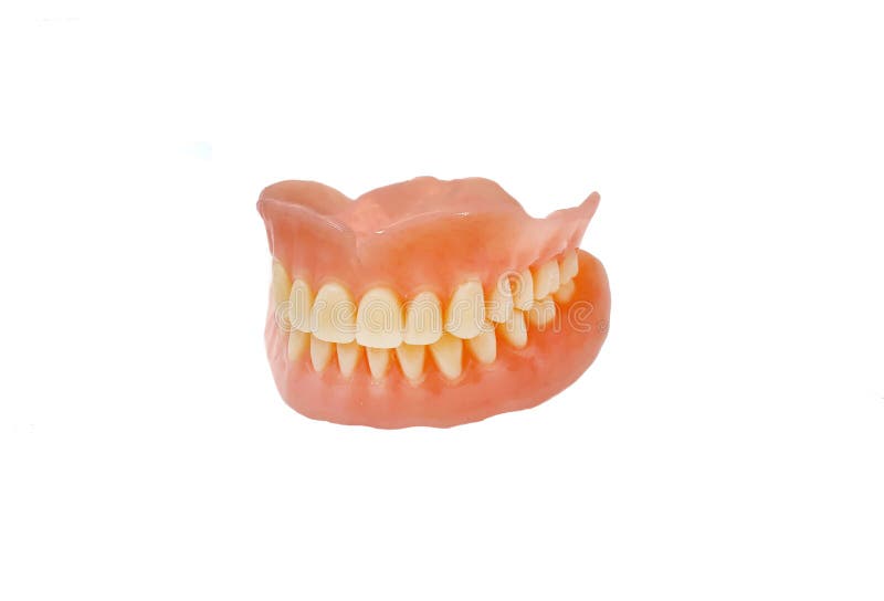 Complete Full Dentures Isolated on White Background Stock Photo - Image ...
