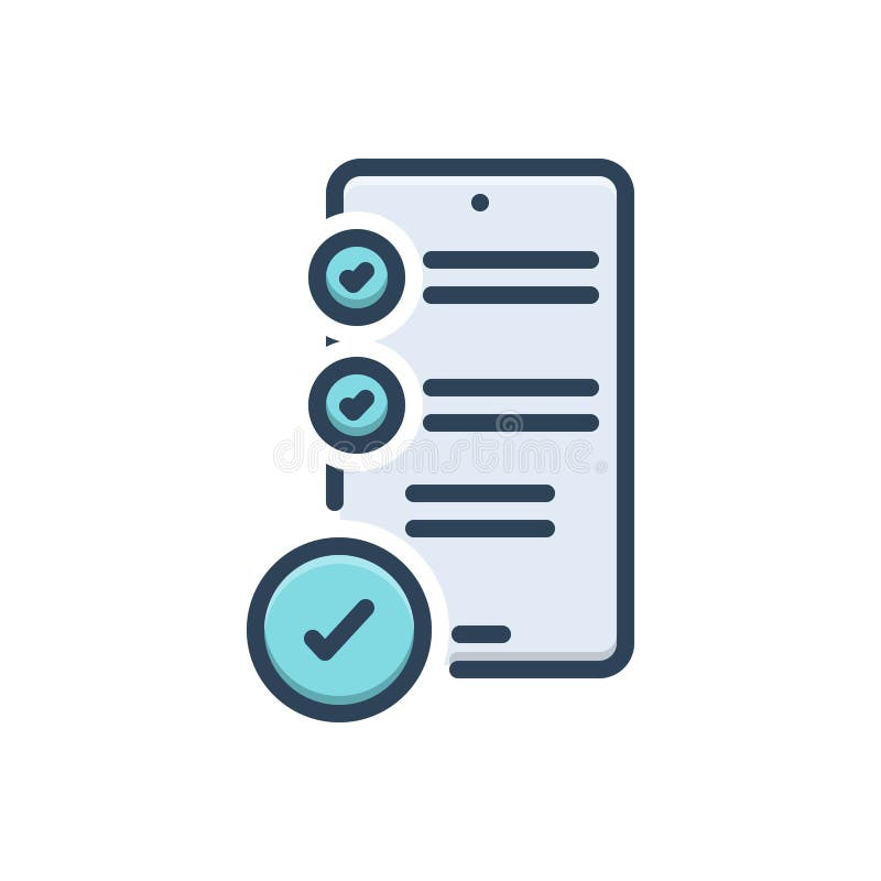 Color Illustration Icon for Complete, Finished and Approval Stock ...