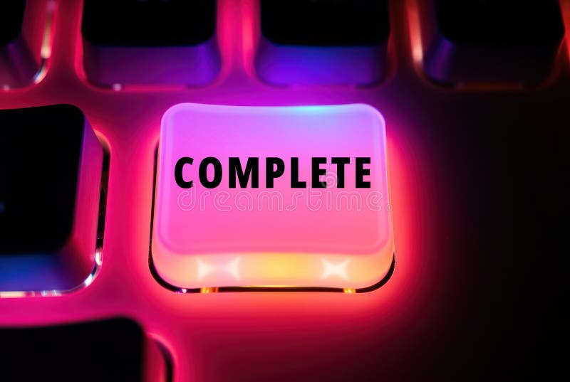 Complete Inscription Text Words on a Keyboard Key Stock Illustration ...