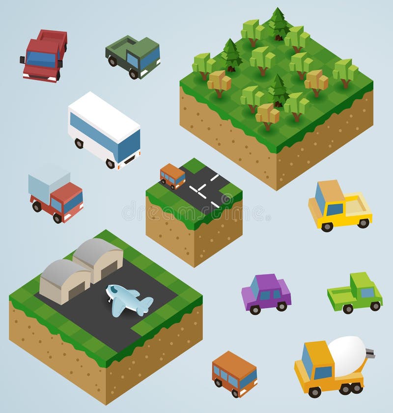 Complete Isometric Tiles Series Stock Illustration - Illustration of ...