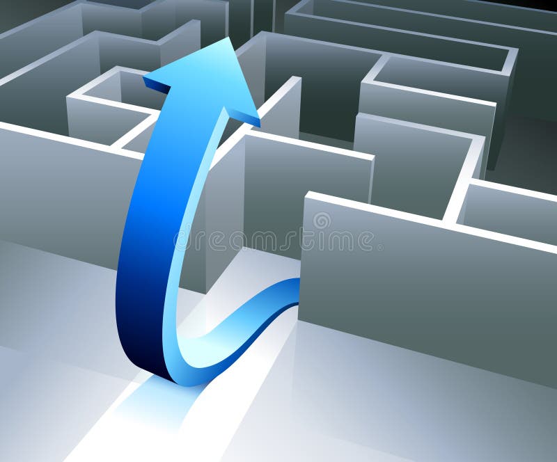 Complete the Maze stock illustration. Illustration of confusing - 36616523