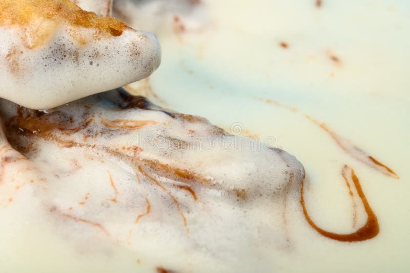 Complete Melted Ice Cream Close Up Stock Photo - Image of messy ...