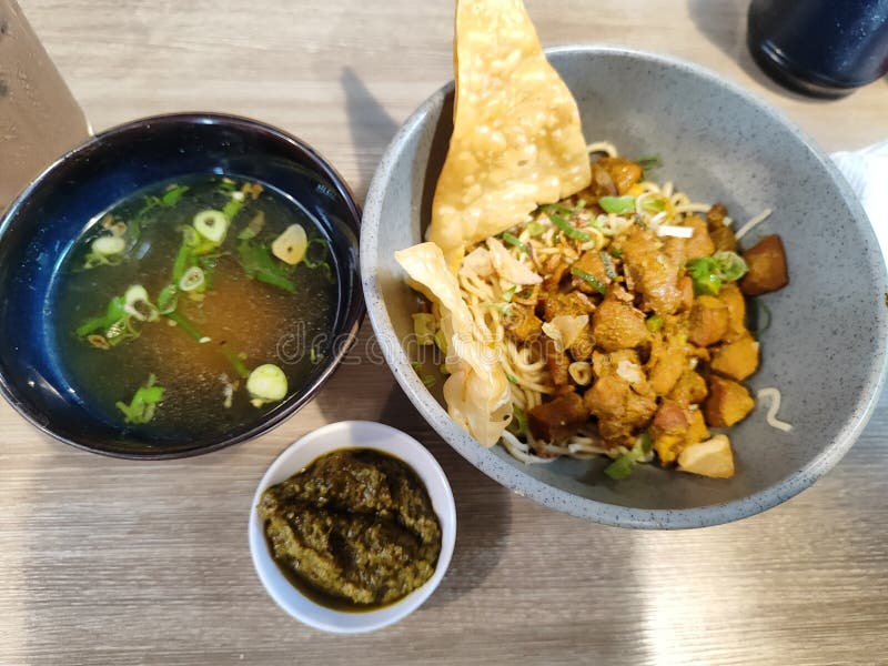 A Complete Menu for Chicken Noodle from Indonesia Restaurant Stock ...