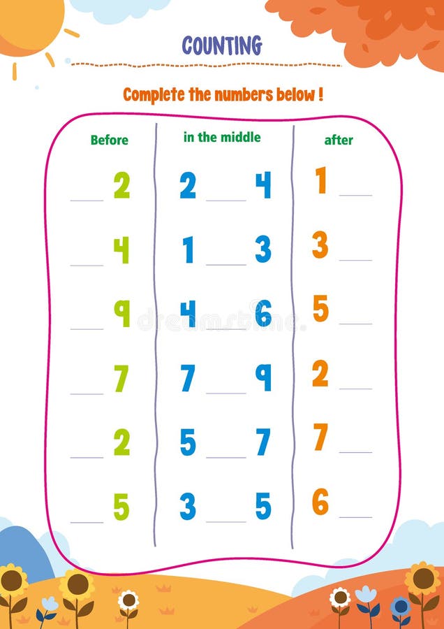 Complete the Missing Amount Stock Vector - Illustration of font, food ...