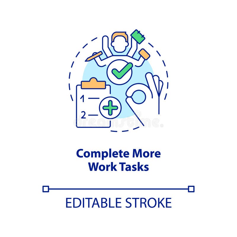 Complete More Work Tasks Concept Icon Stock Vector - Illustration of ...
